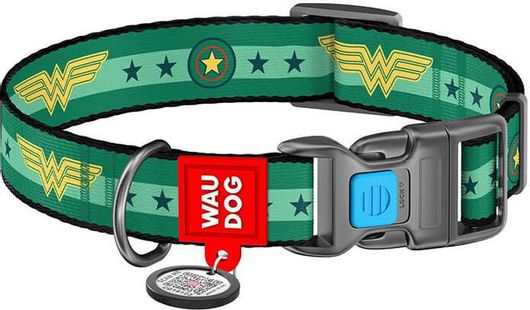 Wau Dog Περιλαίμιο Wonder Woman με Smart Id & Πλαστικό Κούμπωμα Ροζ 35 ...