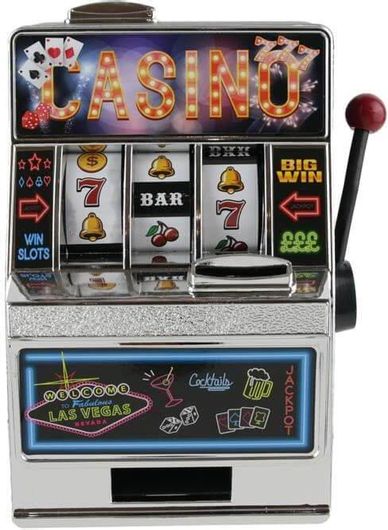 Κουμπαράς Κουλοχέρης 11.5x10x17.5cm Lucky Slot Machine Money Box ...