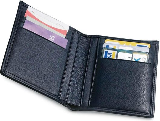 Πορτοφόλι για Κάρτες Δερμάτινο Μαύρο 12,2x9x1.6cm | SHOPFLIX.gr