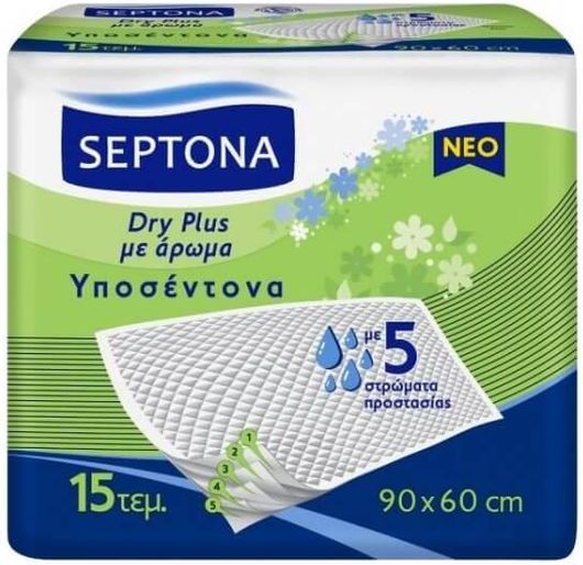 Υποσέντονα Ακράτειας Septona Dry Plus με Άρωμα 60 x 90cm 15τμχ ...