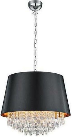 Πολυέλαιος Trio Lighting Loreley 309300302 3xE14 50cm με Καπέλα Μαύρο ...