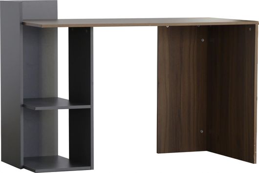 Γραφείο Homemarkt με Βιβλιοθήκη Ξύλινο 112x55x85cm Καρυδί Γκρι ...