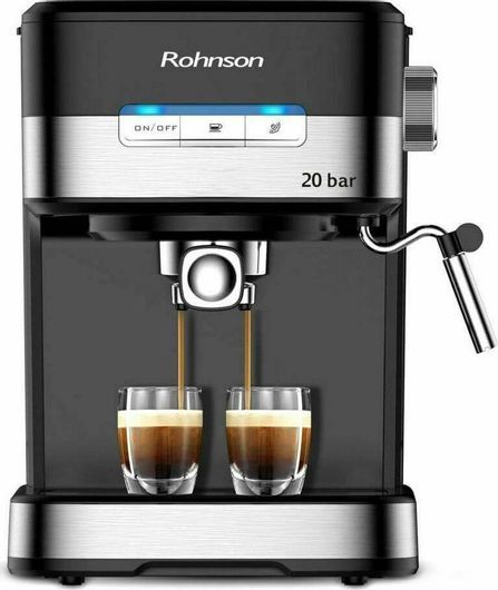Μηχανή Espresso Rohnson R-990 850W Πίεσης 20bar Μαύρο | SHOPFLIX.gr