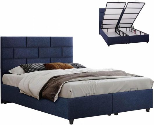 Κρεβάτι Homemarkt Υπέρδιπλο Υφασμάτινο με Αποθηκευτικό Χώρο 160x200cm ...