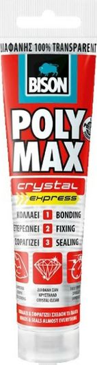 Σιλικόνη Bison Poly Max Crystal Express Σφραγιστική Διάφανη 115gr ...
