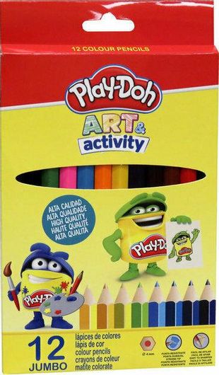 Ξυλομπογιές Jumbo Play-Doh 12 Χρωμάτων 84176 | SHOPFLIX.gr