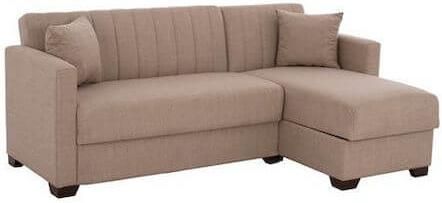 Γωνίακος Καναπες Κρεβατι Homemarkt 200x133x77cm Μπεζ | SHOPFLIX.gr