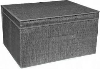 Κουτί Αποθήκευσης For Home Υφασμάτινο 41x35x20cm Γκρι | SHOPFLIX.gr