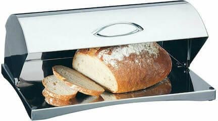 Ψωμιέρα For Home Inox με Συρόμενο Καπάκι Ασημί | SHOPFLIX.gr