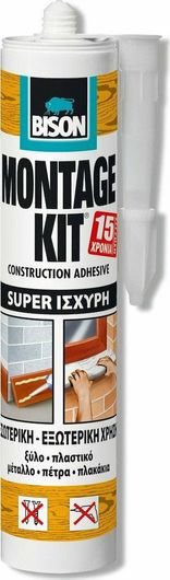 Μονταζόκολλα Bison Montagekit Super Strength Μπεζ 310ml | SHOPFLIX.gr