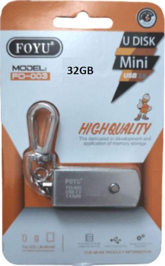 USB Foyu FO-003 32GB USB 2.0 Γκρι | SHOPFLIX.gr