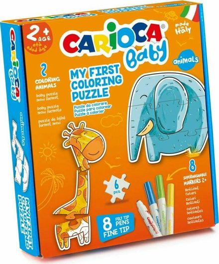 Σετ Ζωγραφικης Carioca Baby Animals My First Coloring Puzzle με 8 ...
