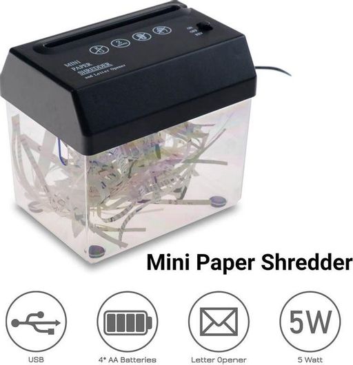 Καταστροφέας Εγγράφων Kikar Mini Strip Cut 1 Φύλλου με Κάδο 1lt ...