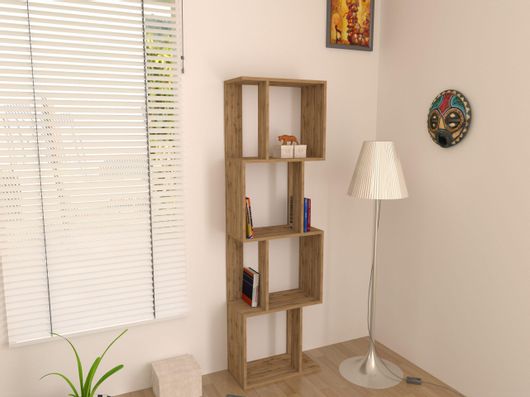 Βιβλιοθήκη POLKA-8 50x25x168.50cm Ρουστίκ | SHOPFLIX.gr