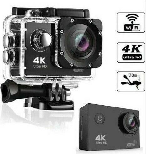 Action Camera Andowl QY-06K 4K Ultra HD Υποβρύχια με Θήκη Μαύρο με ...