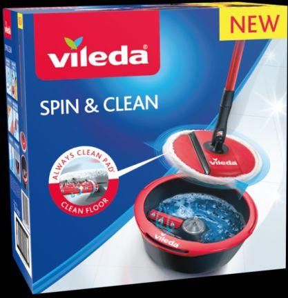 Σετ ViLEDa Κουβάς με Σφουγγαρίστρα Περιστρεφόμενη Spin & Clean 161821 ...
