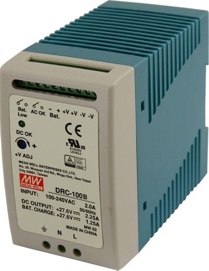 Τροφοδοτικό Ράγας Mean Well UPS DRC-100B με Έξοδο 27.6V & Ισχύ 96.6W 3 ...