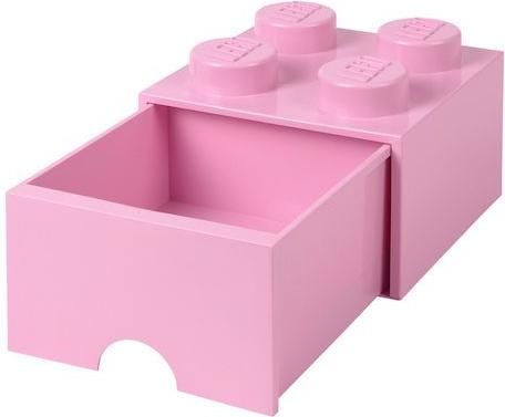 Παιδικό Κουτί Αποθήκευσης Lego από Πλαστικό 4 Knobs Ροζ 25x25x18cm ...