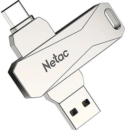 USB Stick Netac U782C 128GB USB 3.0 με Σύνδεση USB-A & USB-C Ασημί ...