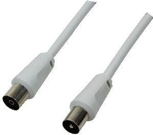 Καλώδιο Κεραίας LogiLink Coax male σε Coax female 2.5m Λευκό | SHOPFLIX.gr