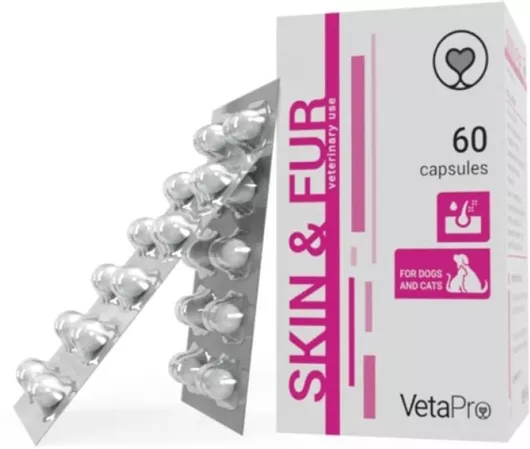 Vetapro Συμπλήρωμα Διατροφής Σκύλου σε Κάψουλες 60caps για Δέρμα ...
