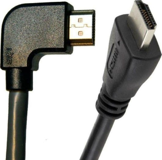 Καλώδιο Powertech CAB-H017 HDMI 1.4 HDMI male σε HDMI male 1.5m Angle 90° Μαύρο | SHOPFLIX.gr