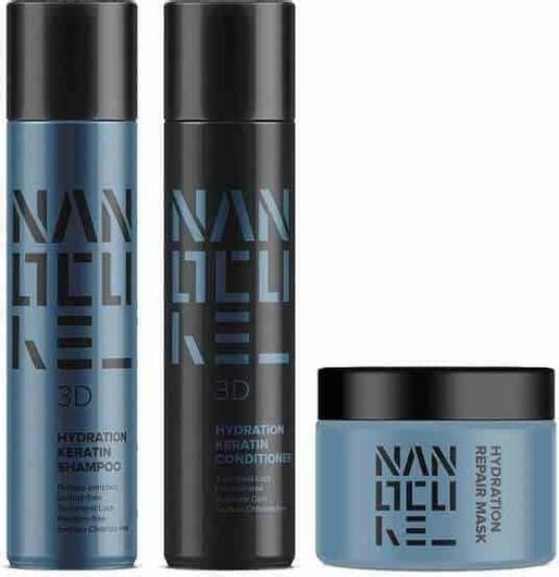 Σετ Θεραπείας Μαλλιών Keratin Nanocure 3D Hydration με Σαμπουάν 500ml ...