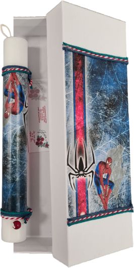 Πασχαλινή Λαμπάδα Χειροποίητη Spiderman σε Ζωγραφισμένο Κουτί Λευκό ...