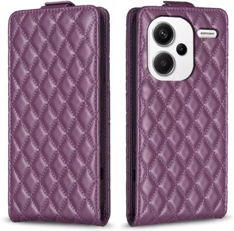 Diamond Lattice Vertical Vertical Flip Δερμάτινο Μοβ Redmi Note 13 Pro+ ...