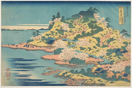 Πίνακας Hokusai's Tenpōzan at the Mouth of the Aji River in Settsu ...