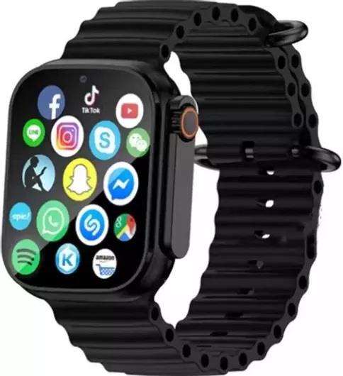 Smartwatch T800 Ultra 49mm 1.8" Silicone Strap Black | SHOPFLIX.gr