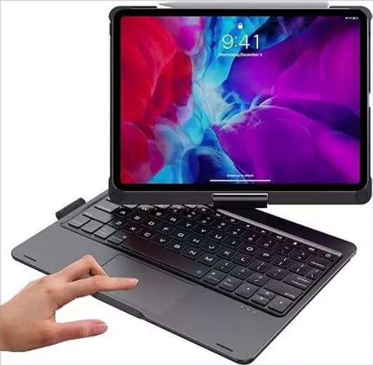 Θήκη Tablet Flip Cover για iPad 2019 10.2'' με Πληκτρολόγιο Περιστρεφόμενη Μαύρο | SHOPFLIX.gr