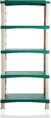 Ραφιέρα BamaΠλαστική με 5 Ράφια Πράσινη 80x40x174cm | SHOPFLIX.gr