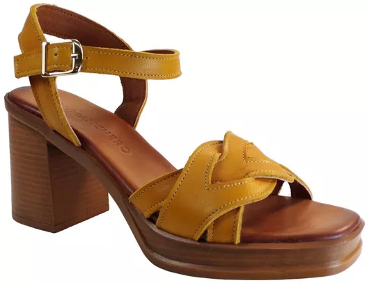 Commanchero Original Δερμάτινα Πέδιλα Tabbac/Yellow | SHOPFLIX.gr