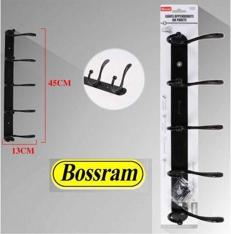 Κρεμάστρα Τοίχου Bossram Μεταλλική 5 Θέσεων 45x13cm | SHOPFLIX.gr