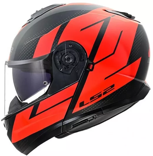 Κράνος Μηχανής LS2 Strobe II Code Matt Black/Red Modular ECE 22.06 ...