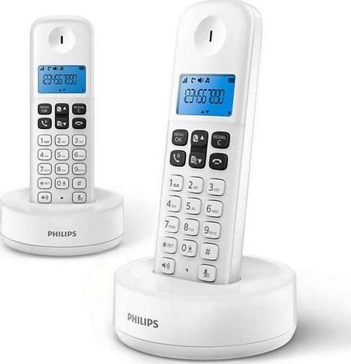 Ασύρματο Τηλέφωνο Philips D161 Duo Λευκό | SHOPFLIX.gr