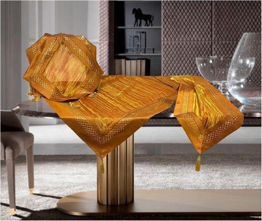 Τραπεζομάντηλο Linea Home Καρέ Σετ 5τμχ Bali Μπρονζέ 120x120cm ...
