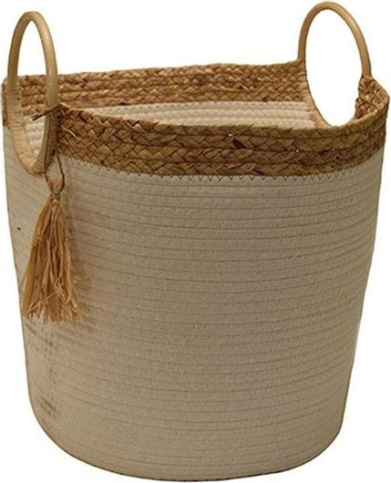 Τσάντα Θαλάσσης 67602 με Χερούλια Βαμβακερό 40,5x35 Λευκό | SHOPFLIX.gr