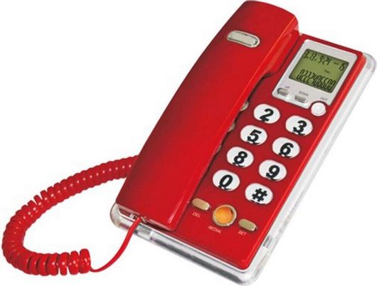 Ενσύρματο Τηλέφωνο OHO-208CID Γραφείου Κόκκινο | SHOPFLIX.gr