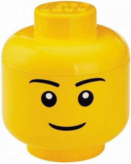 Παιδικό Κουτί Αποθήκευσης Lego Head Πλαστικό Κίτρινο 24x24x27cm ...