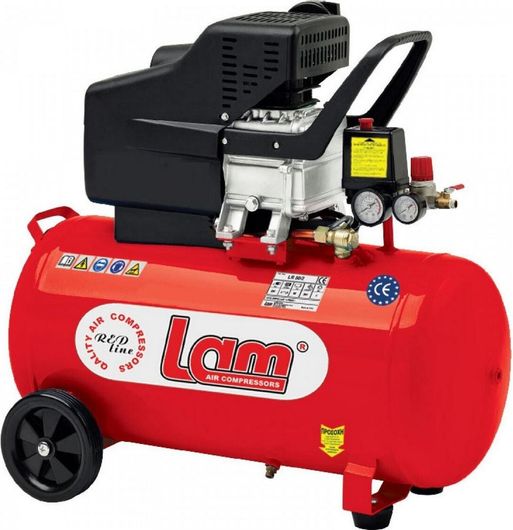 Κομπρεσέρ Αέρος Lam LR 50 / 2 με Ισχύ 2hp & Αεροφυλάκιο 50lt | SHOPFLIX.gr