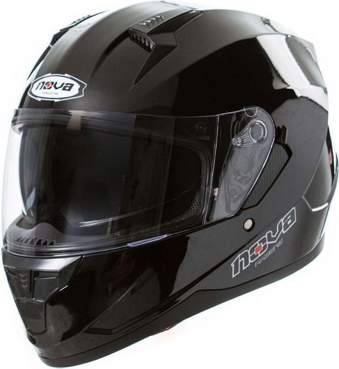 Κράνος Μοτοσυκλέτας Full Face Nova N330 Gloss XL Μαύρο | SHOPFLIX.gr