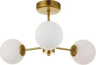 Πλαφονιέρα Οροφής Inlight Μοντέρνα Μεταλλική με Ντουί 3XG9 45cm Χρυσό ...