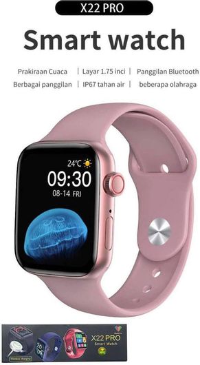 Smartwatch X22 Pro 44mm με Παλμογράφο Ροζ | SHOPFLIX.gr