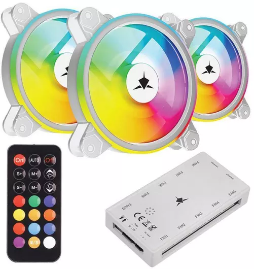 White Shark Nebula 2 Case Fan 120mm με ARGB Φωτισμό 3τμχ Λευκό ...