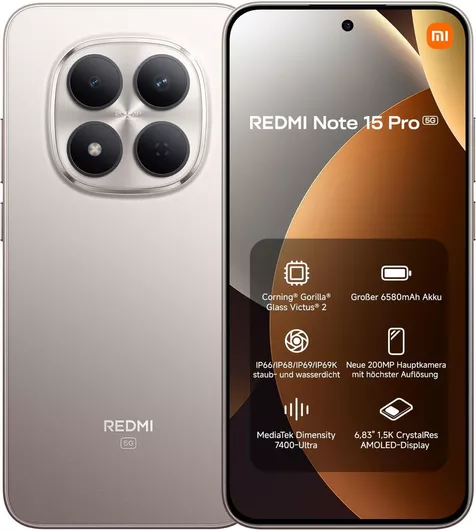 Xiaomi Redmi Note 15 Pro 5G NFC 8GB 256GB Titanium | SHOPFLIX