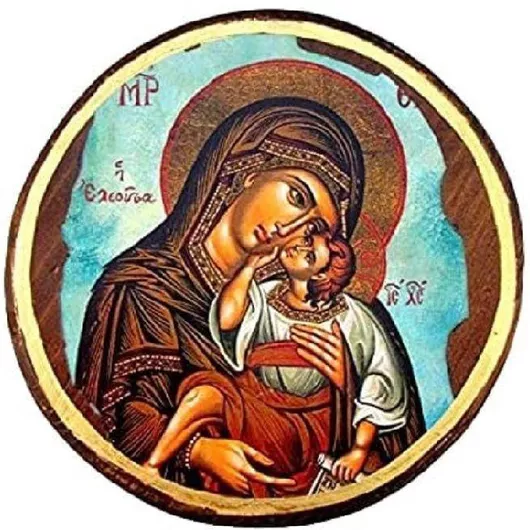 Ξυλινη Εικονα Παναγια & Ιησους Χριστος Στ2 17cm | SHOPFLIX.gr